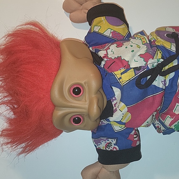 Source Unknown | Toys | Vintage Red Head Russ Troll Doll With Belly ...